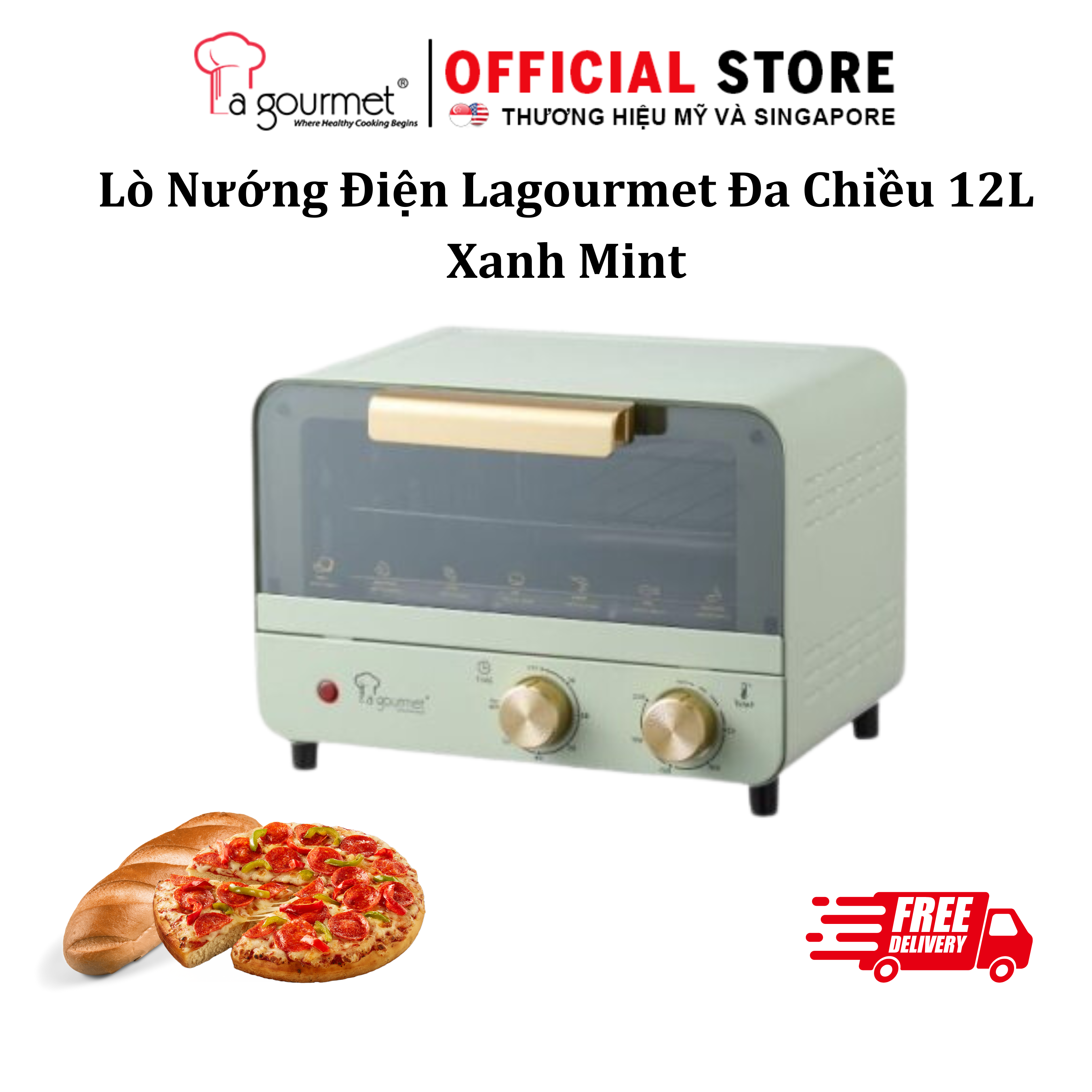 Lò Nướng Điện Lagourmet Đa Chiều Cao Cấp 12L (Xanh Mint) – 400895 – La gourmet Vietnam